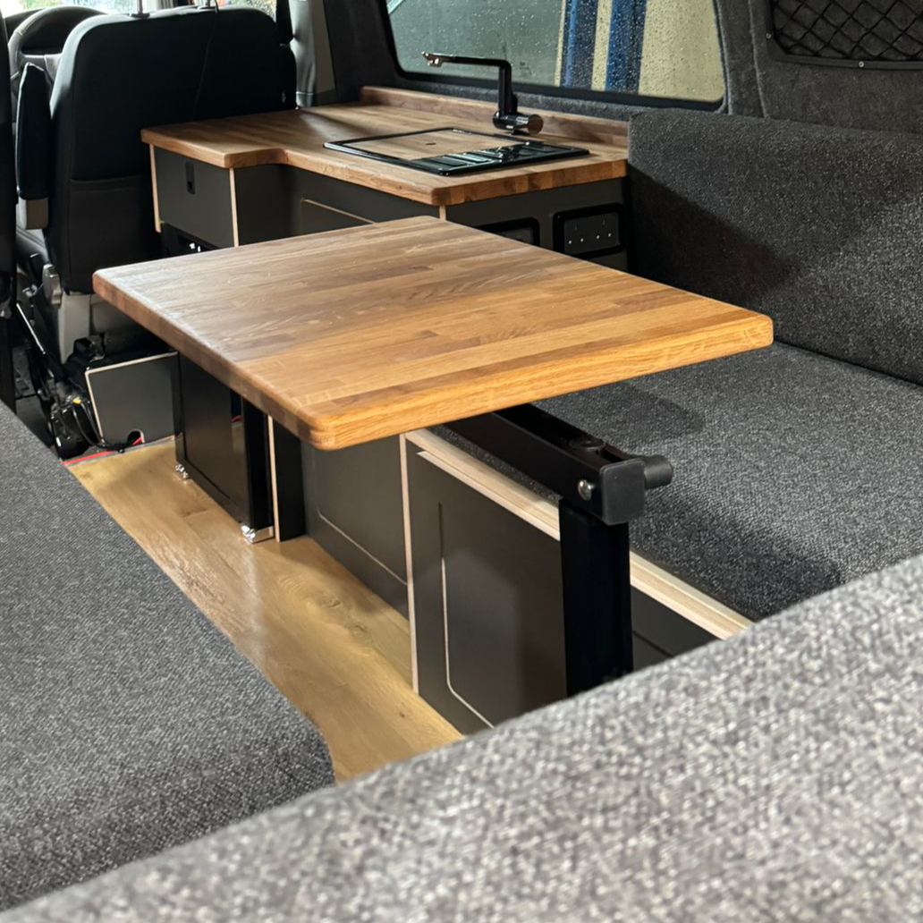 360 Swivel Oak Table | Cymru Camper Furniture